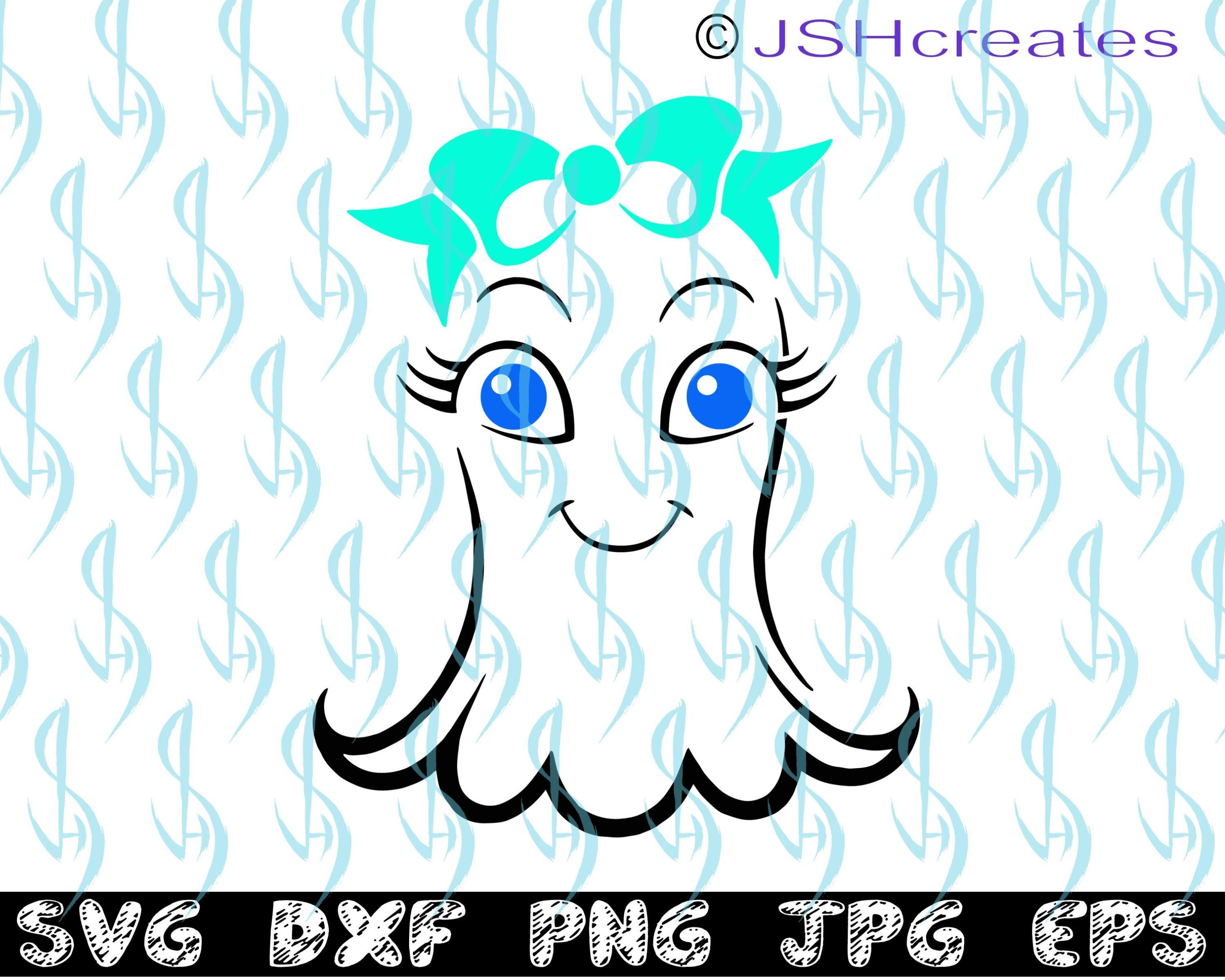 Ghost Svg Ghost Girl Svg Halloween Svg Fall Svg SVG Bow - Etsy