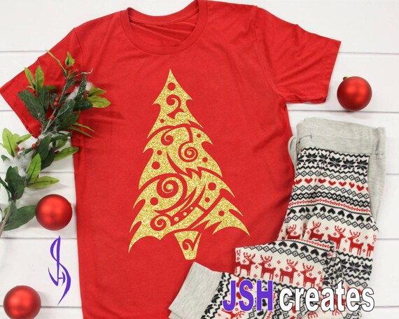 Christmas Tree Svg Gold Glitter Glitter Svg Christmas Svg | Etsy