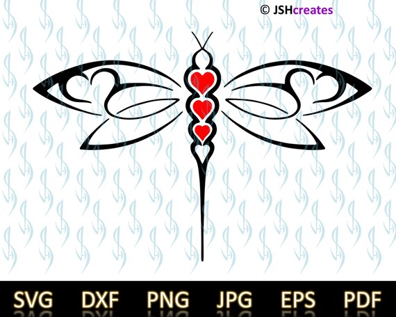 Dragonfly Svg Dragonfly Clipart Dragonfly SVG Hearts Cut - Etsy