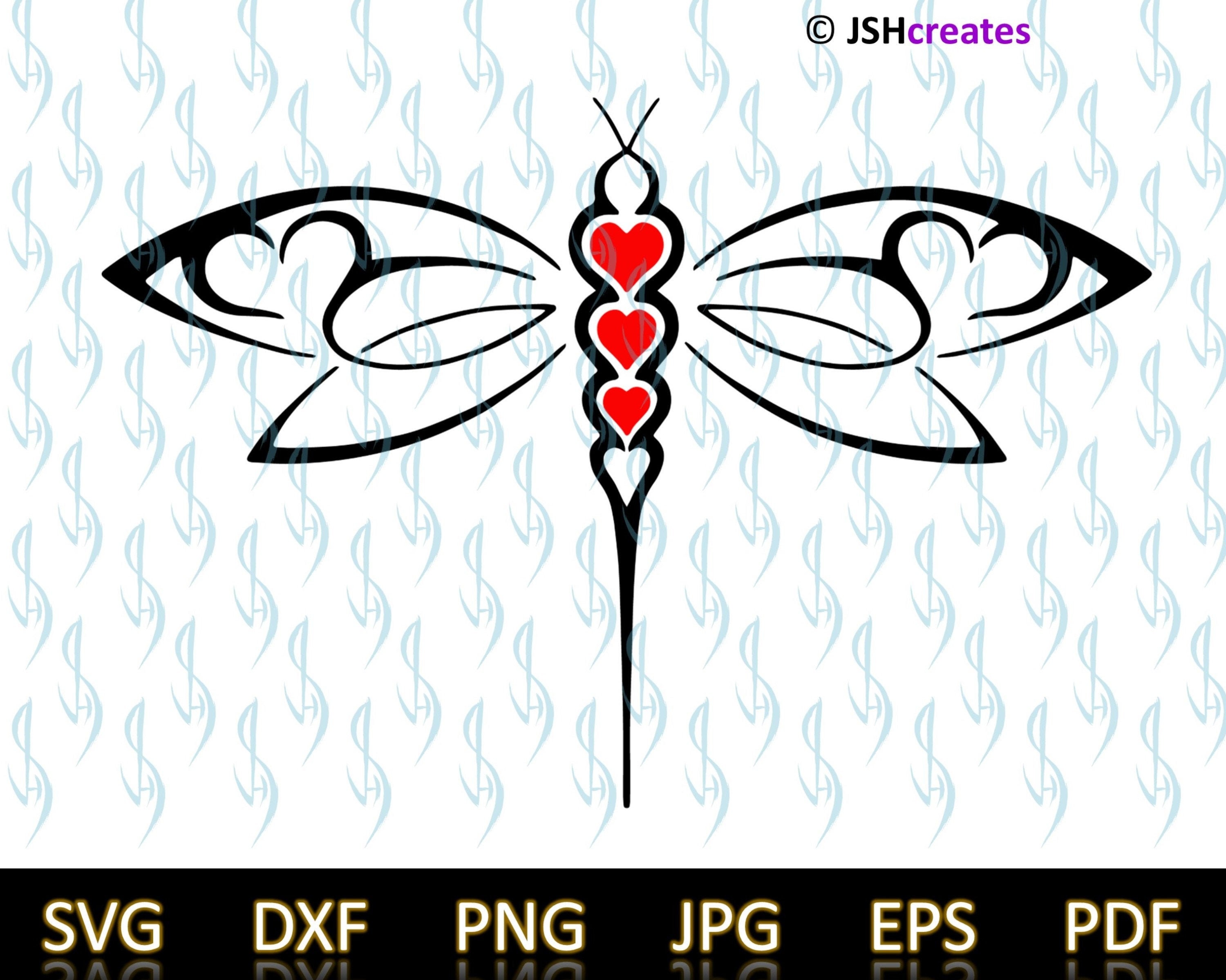 Dragonfly Svg Dragonfly Clipart Dragonfly SVG Hearts Cut - Etsy