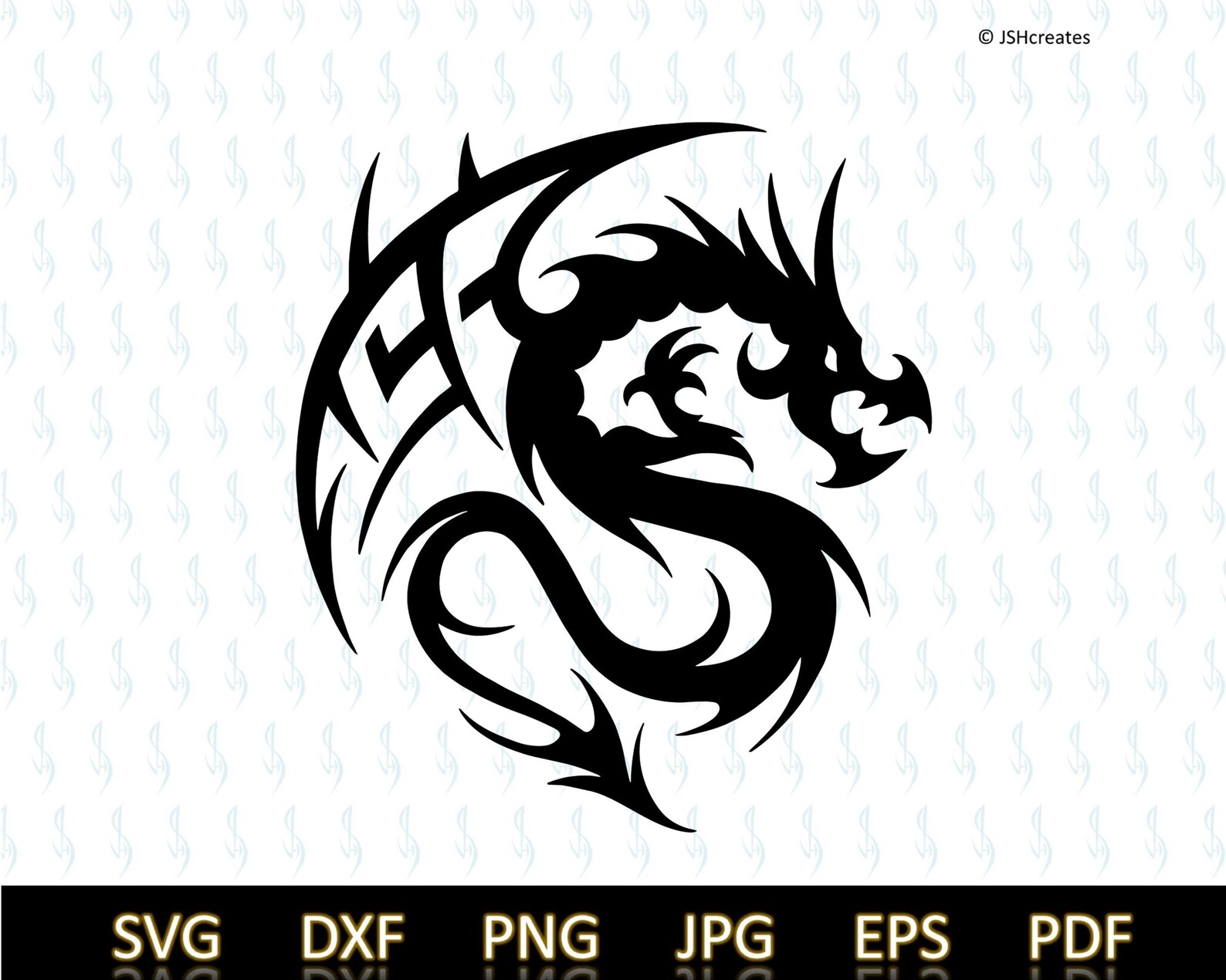Dragon Svg Tribal Dragon Svg Dragon Tattoo Svg SVG Cut - Etsy