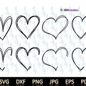Heart SVG, Doodle Heart Svg, Heart Clipart, SVG, Hand Drawn, Valentine ...