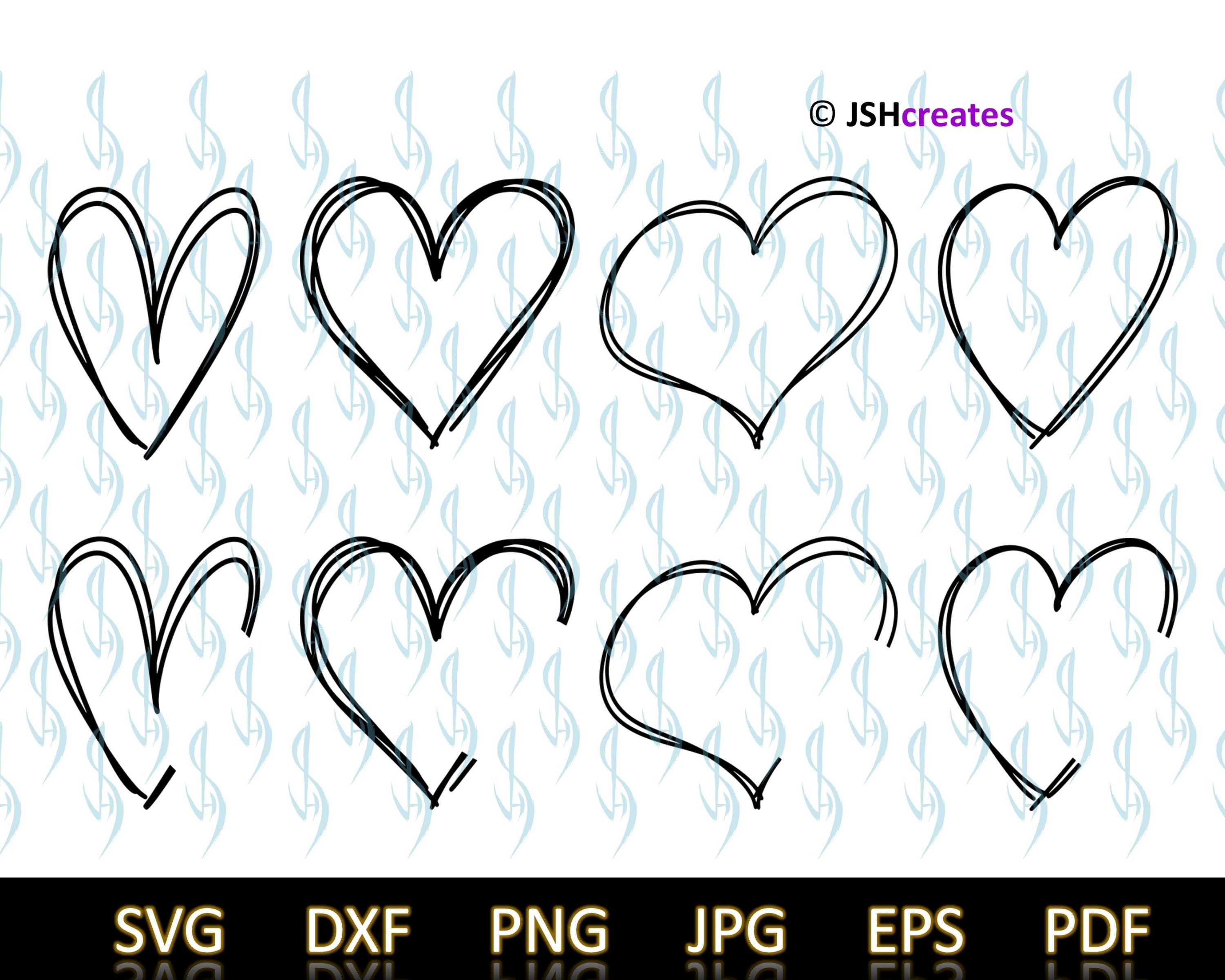 Heart SVG Doodle Heart Svg Heart Clipart SVG Hand Drawn - Etsy