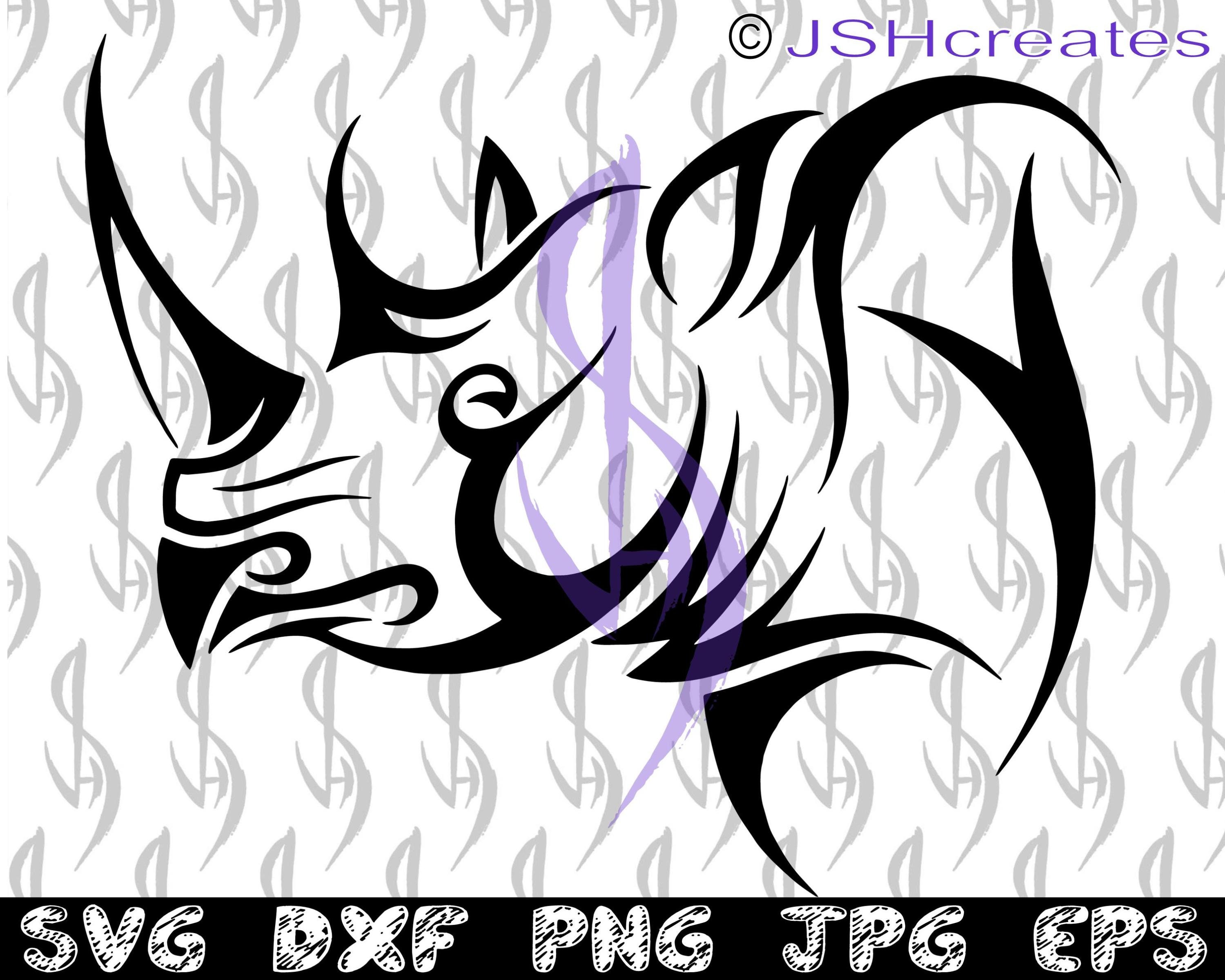 Rhino svg Tribal Rhino svg Rhino SVG Silhouette Cut File | Etsy