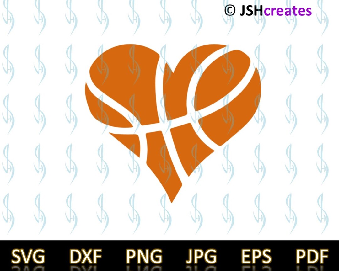 Basketball Heart SVG, Basketball, Svg, Sports Svg, Heart Svg, Dxf, Png ...