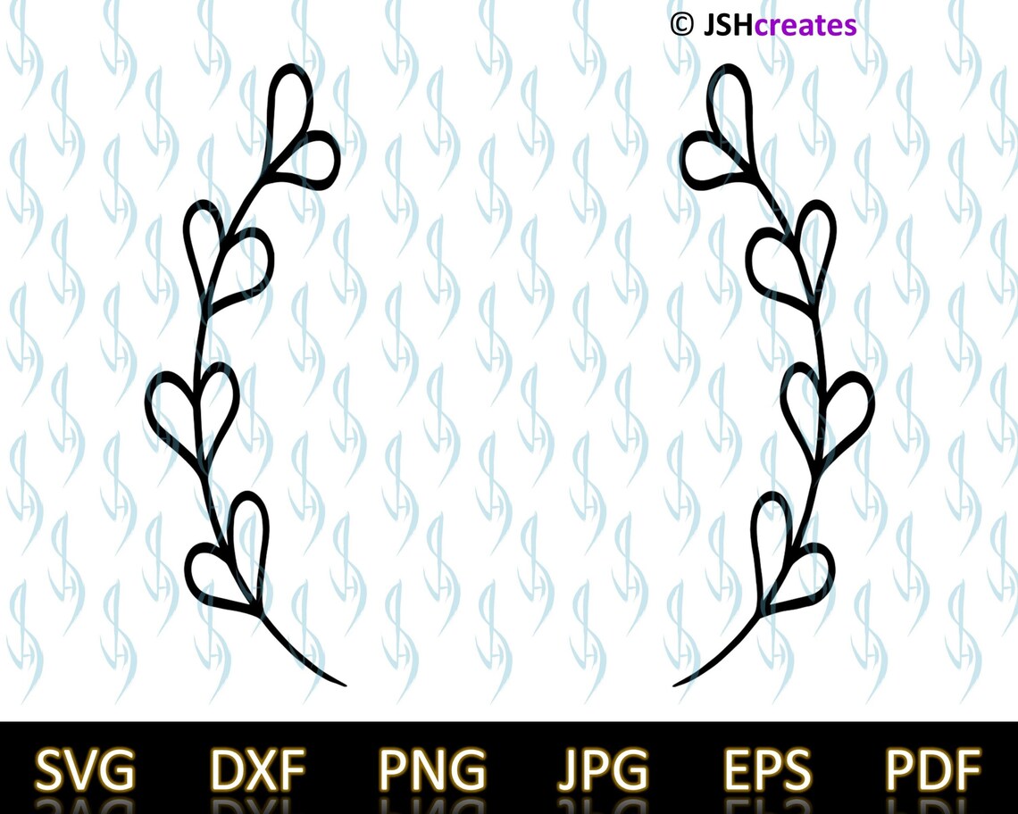 Heart Leaves SVG Cut File Svg Heart Flourish Vine - Etsy