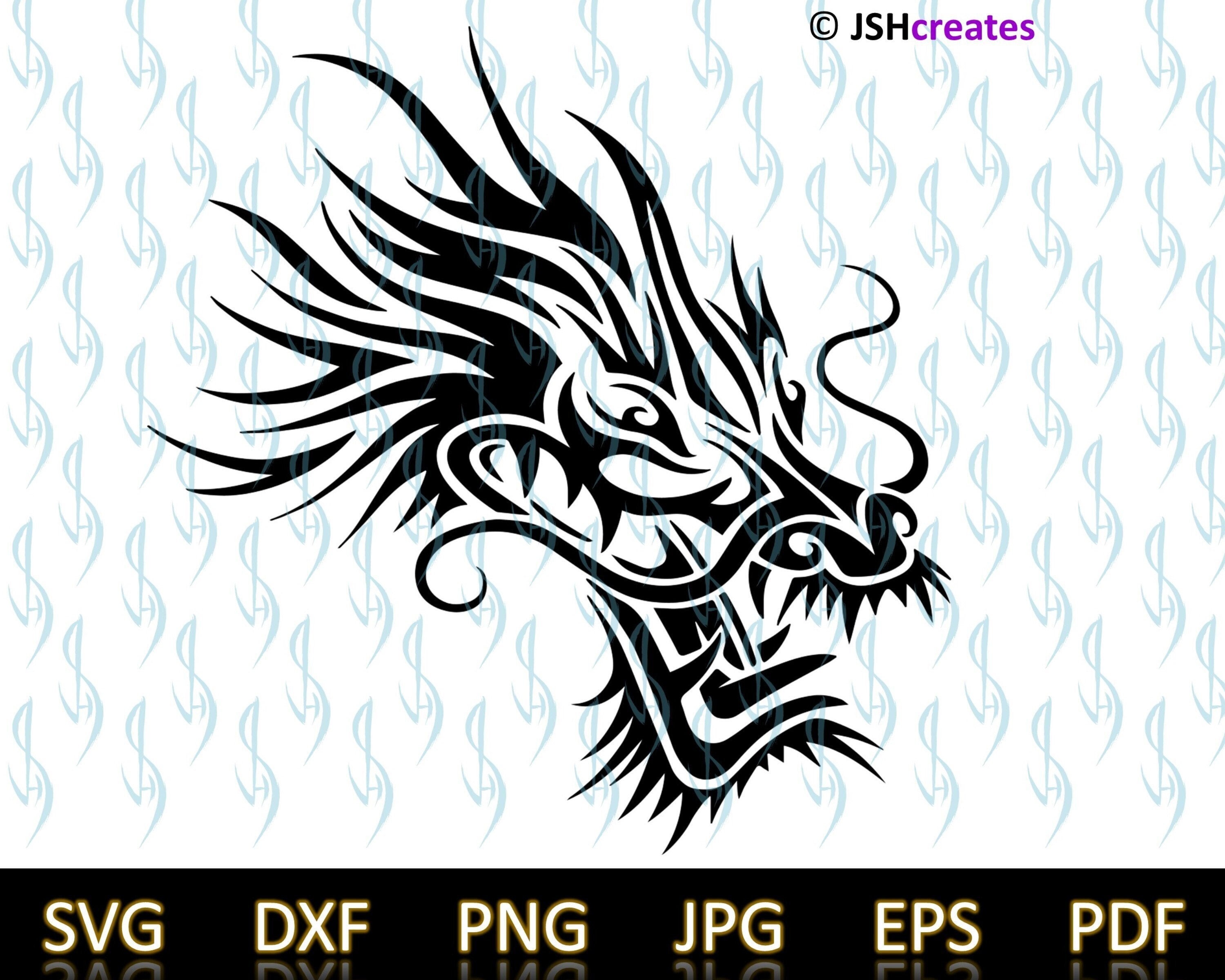 Tribal Dragon Svg Dragon Svg Chinese Dragon Svg PNG JPG - Etsy