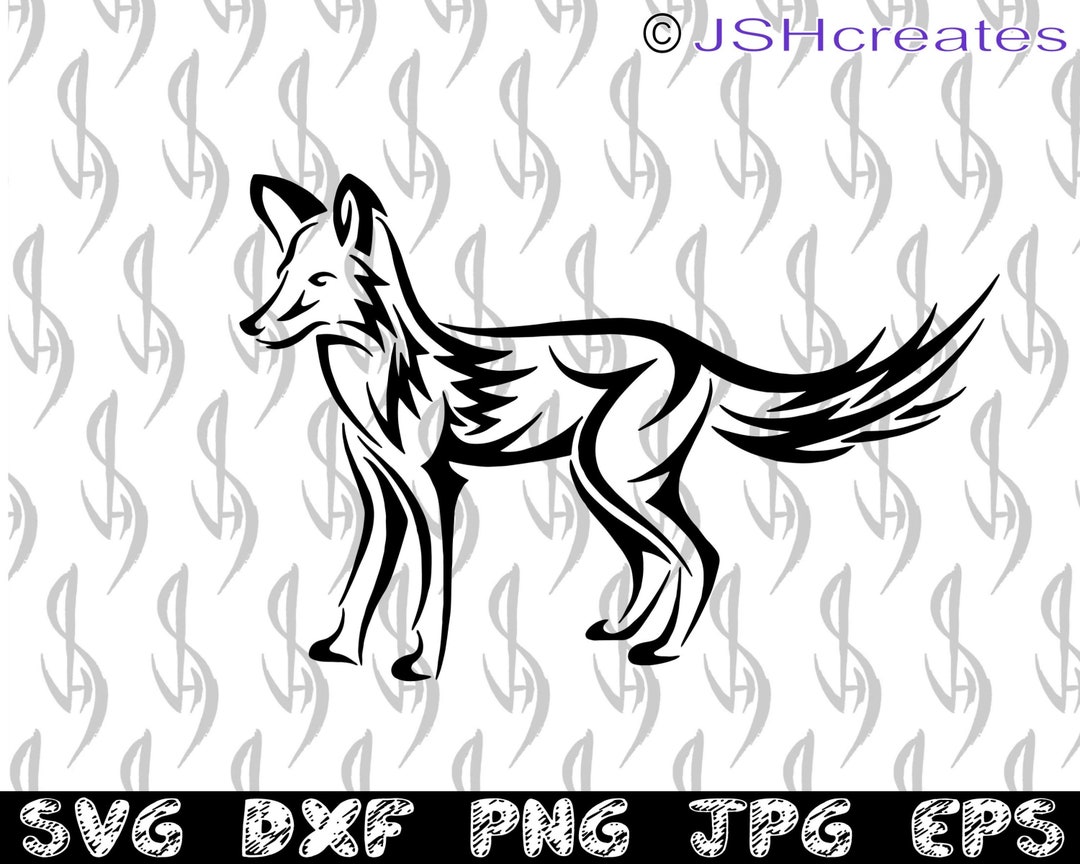 Fox Svg Tribal Fox Svg Fox Dog SVG Silhouette Cut File - Etsy