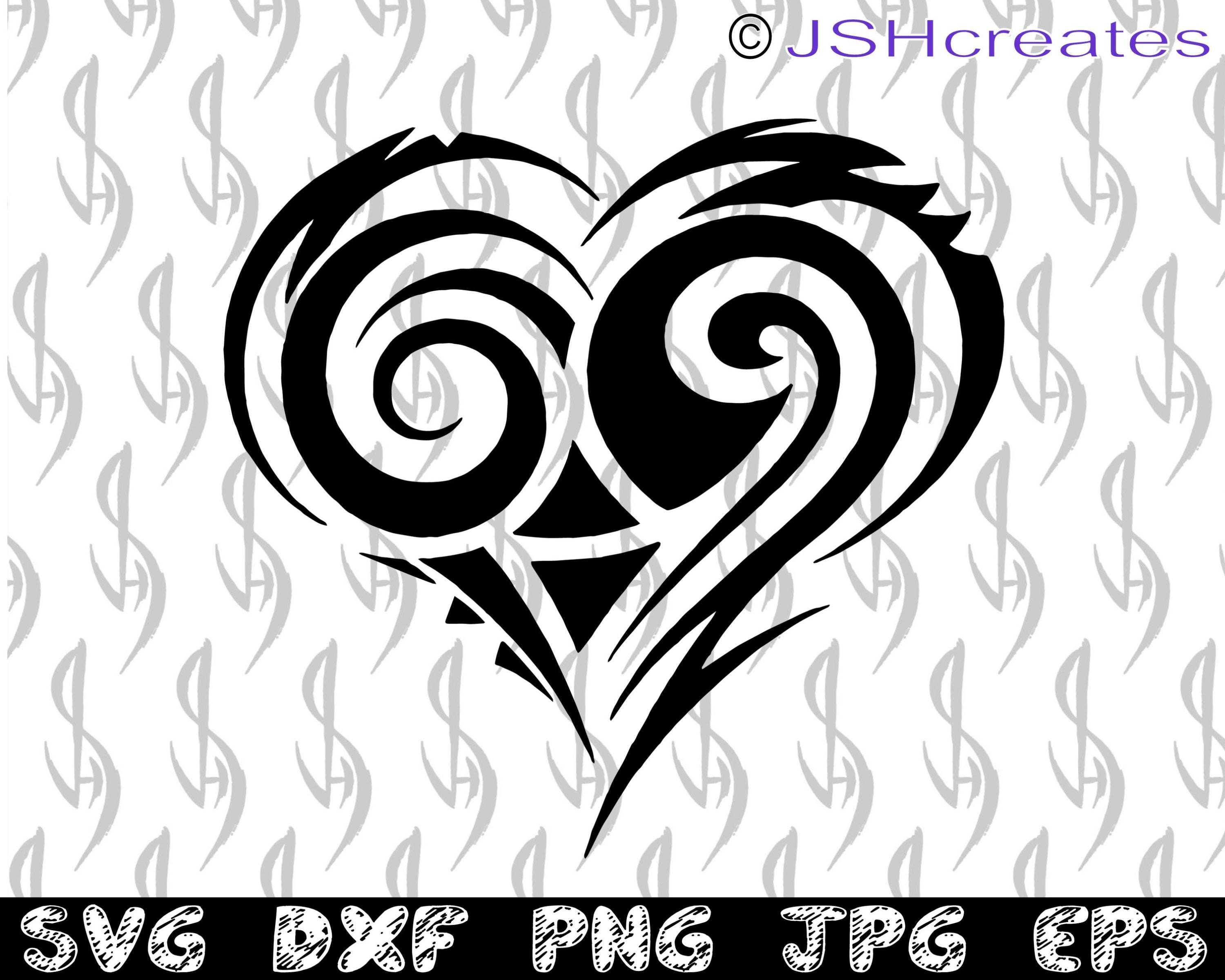 Corazón svg Corazón tribal svg Corazón Corazón abstracto - Etsy España