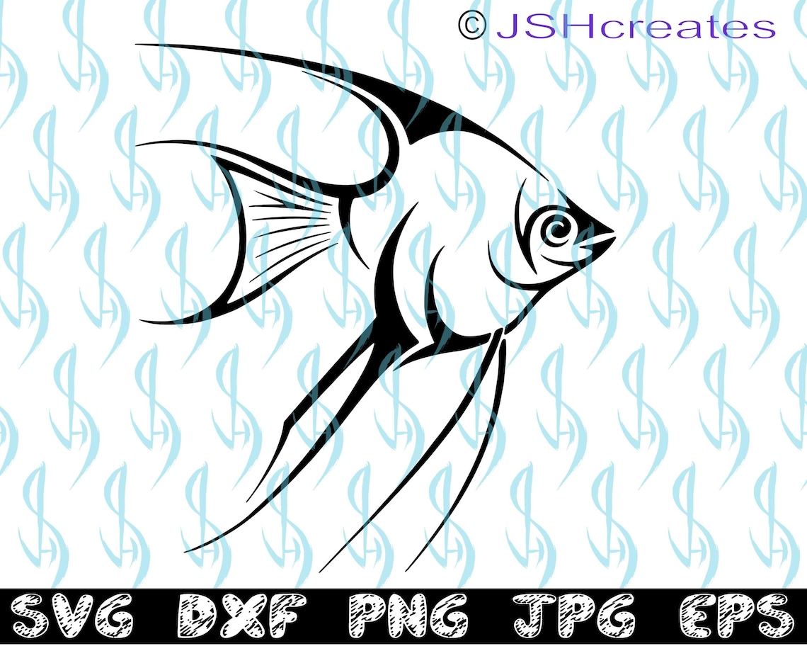 Angelfish Svg Angel Fish Svg SVG Clipart Decal Eps Dxf | Etsy