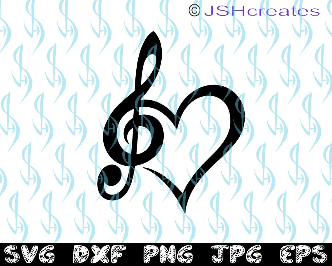Treble Clef Heart Svg Treble Heart Svg Treble Clef Clipart | Etsy
