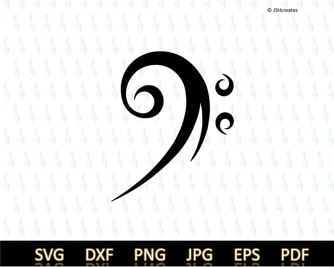 Bass Clef Svg Stylized Bass Clef Svg Bass Clef Music Note - Etsy