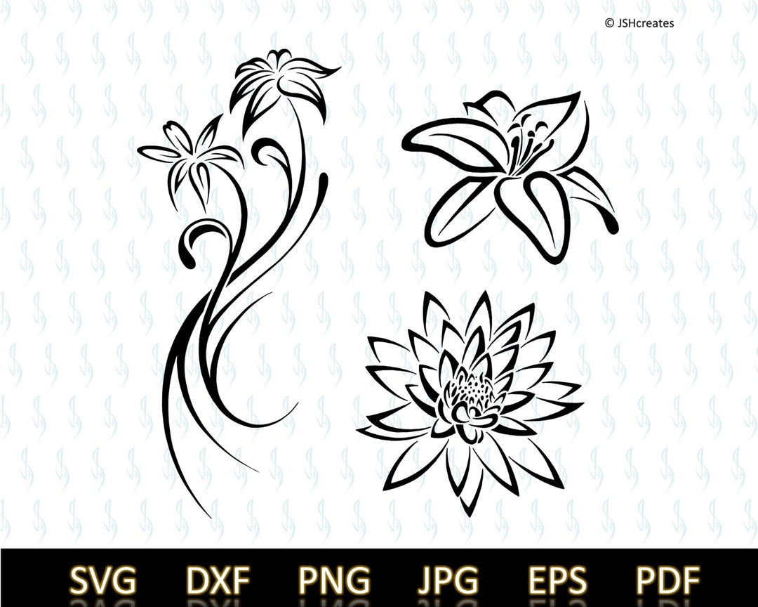 Lily Svg, Lilies, Lily, Flower Svg, Lily Flower, Waterlily, SVG, Cut ...