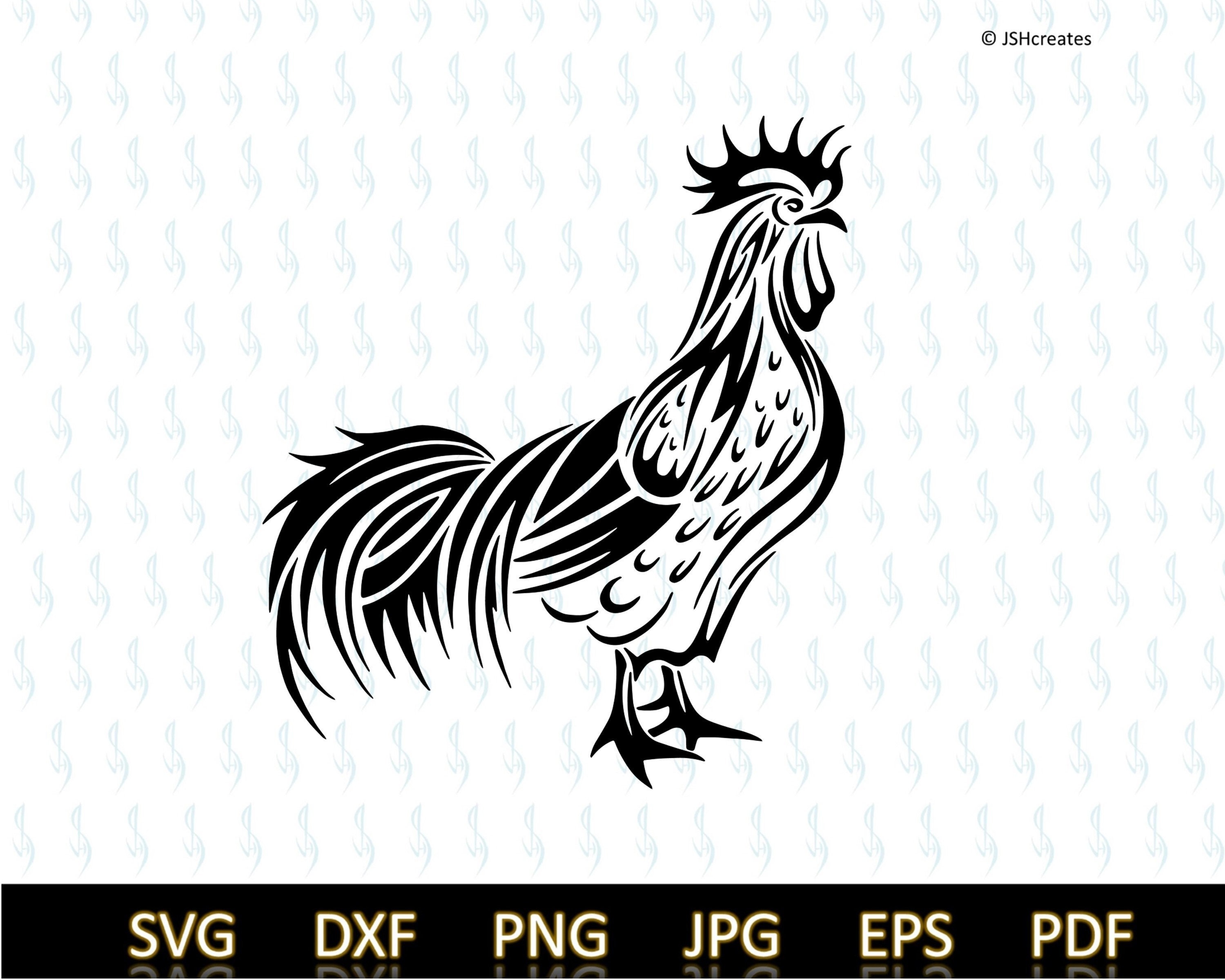 Rooster Silhouette Tattoo