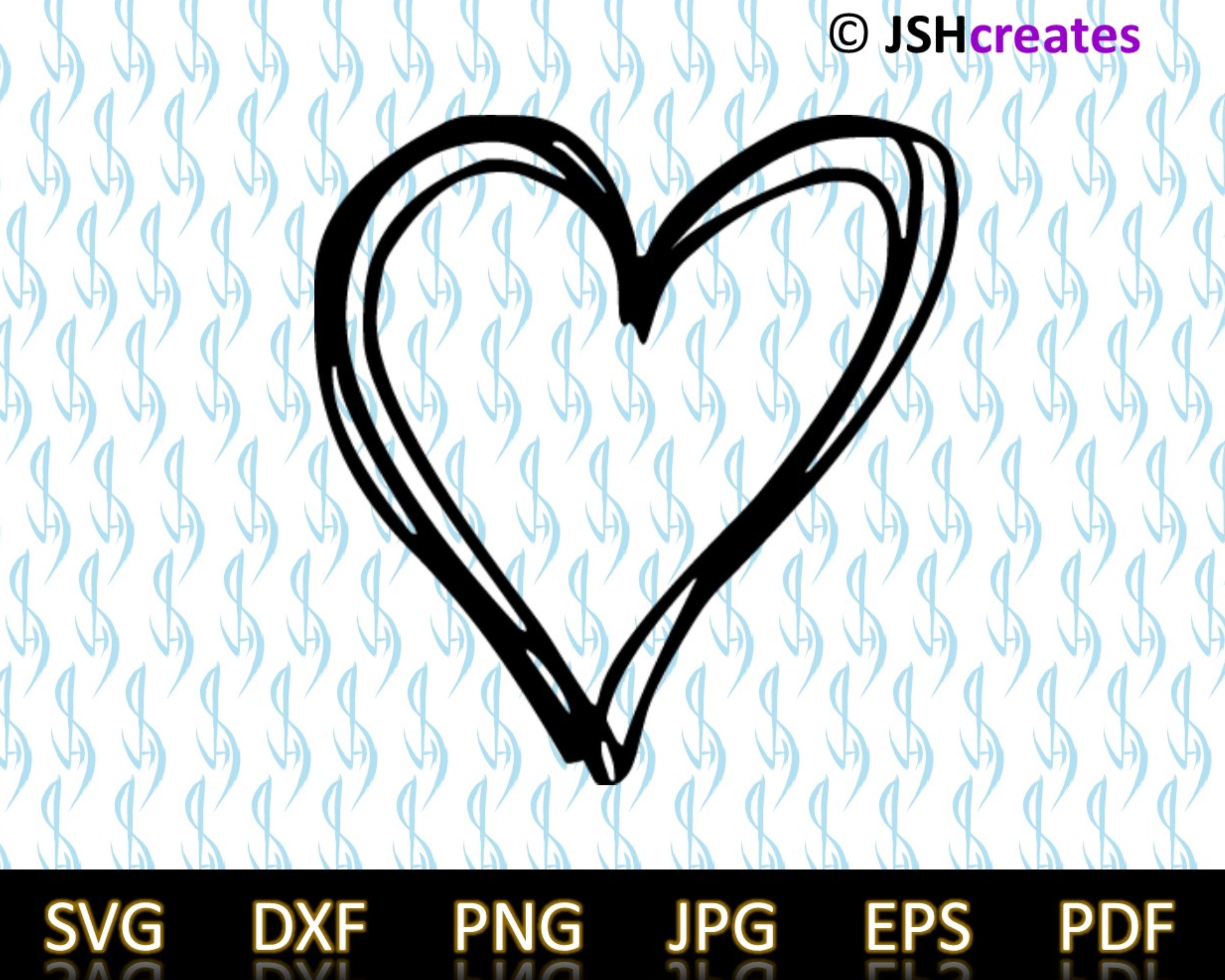 Doodle Heart svg Drawn Heart svg Valentine's Day svg | Etsy