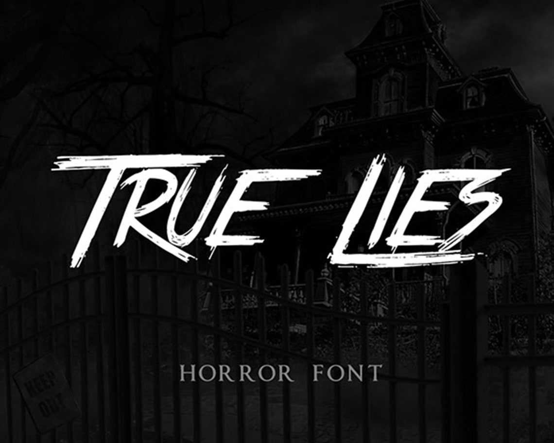 True Lies Handwritten Horror Font Brush Font Display Font - Etsy