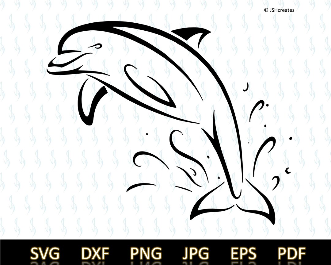 Delfín svg, Tribal Delfín svg, SVG, imágenes prediseñadas, calcomanía ...