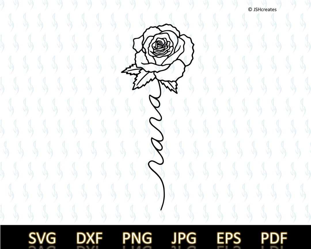 Nana Flower Svg, Nana Svg, Grandma Svg, Rose Svg, SVG, Rose Clipart ...