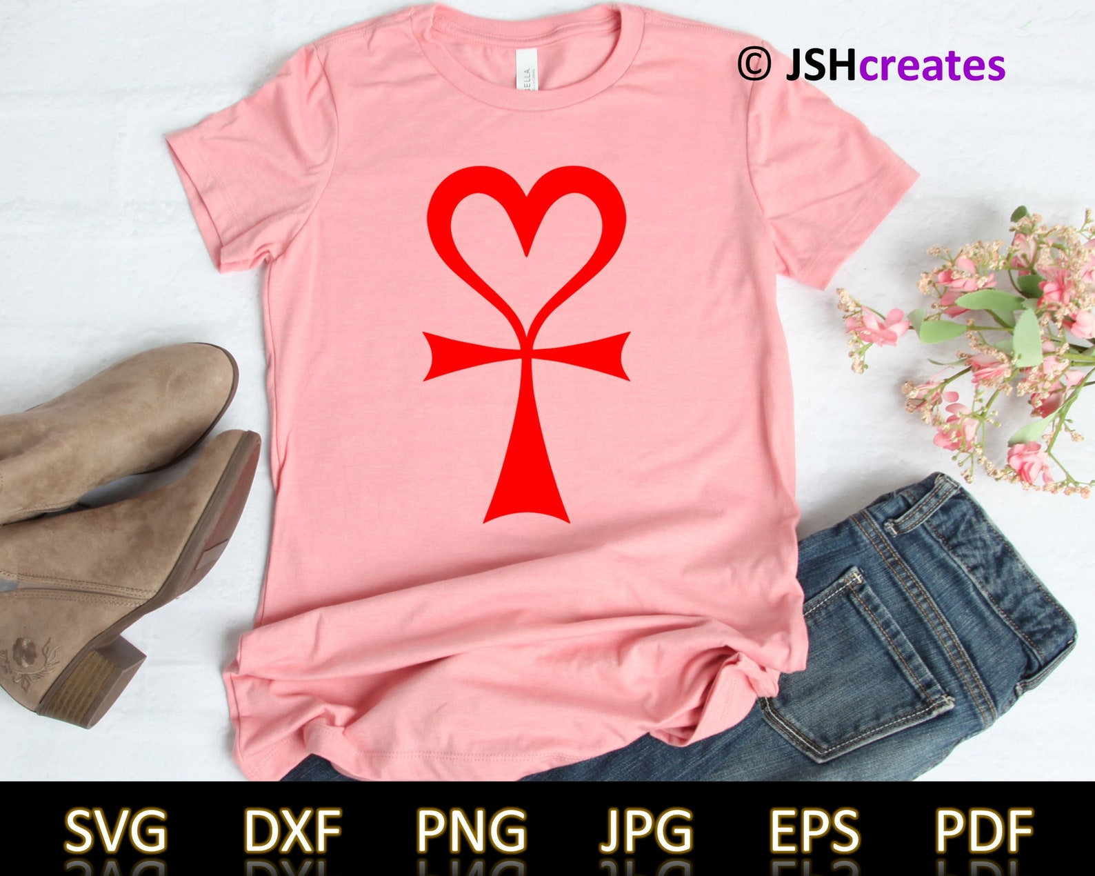 Love Life Svg Cross Svg Heart Svg Ankh Svg SVG | Etsy