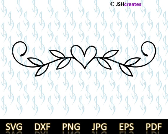 Heart Flourish Svg Cut File Svg Heart Flourish Vine Etsy Uk