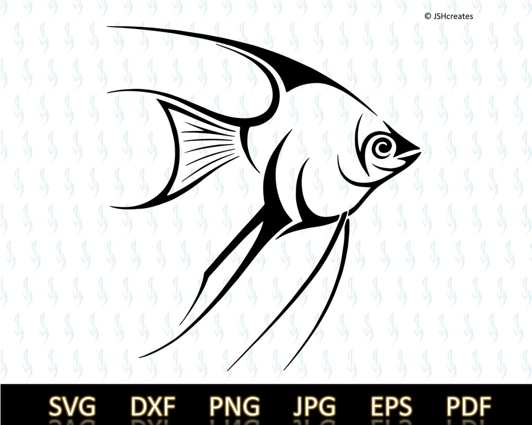 Angelfish Svg, Angel Fish Svg, SVG, Clipart, Decal, Eps, Dxf, Png ...