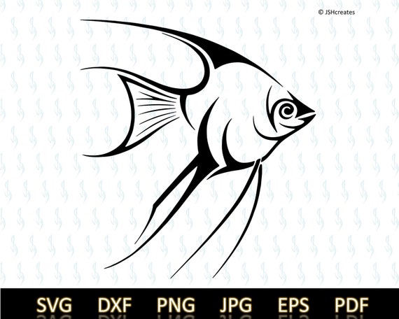 Poisson Ange Clipart Noir Et Blanc