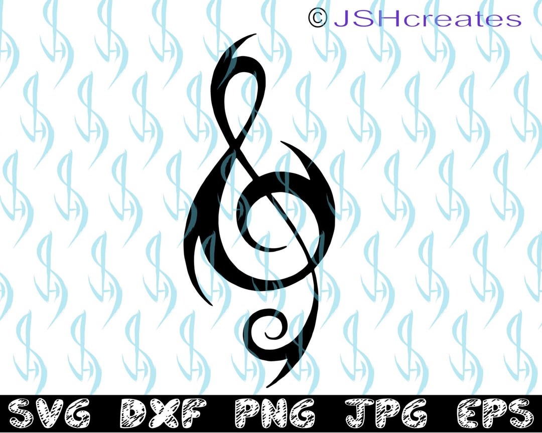 Treble Clef Svg, Stylized Treble Clef Svg, Treble Clef, Music Note Svg ...