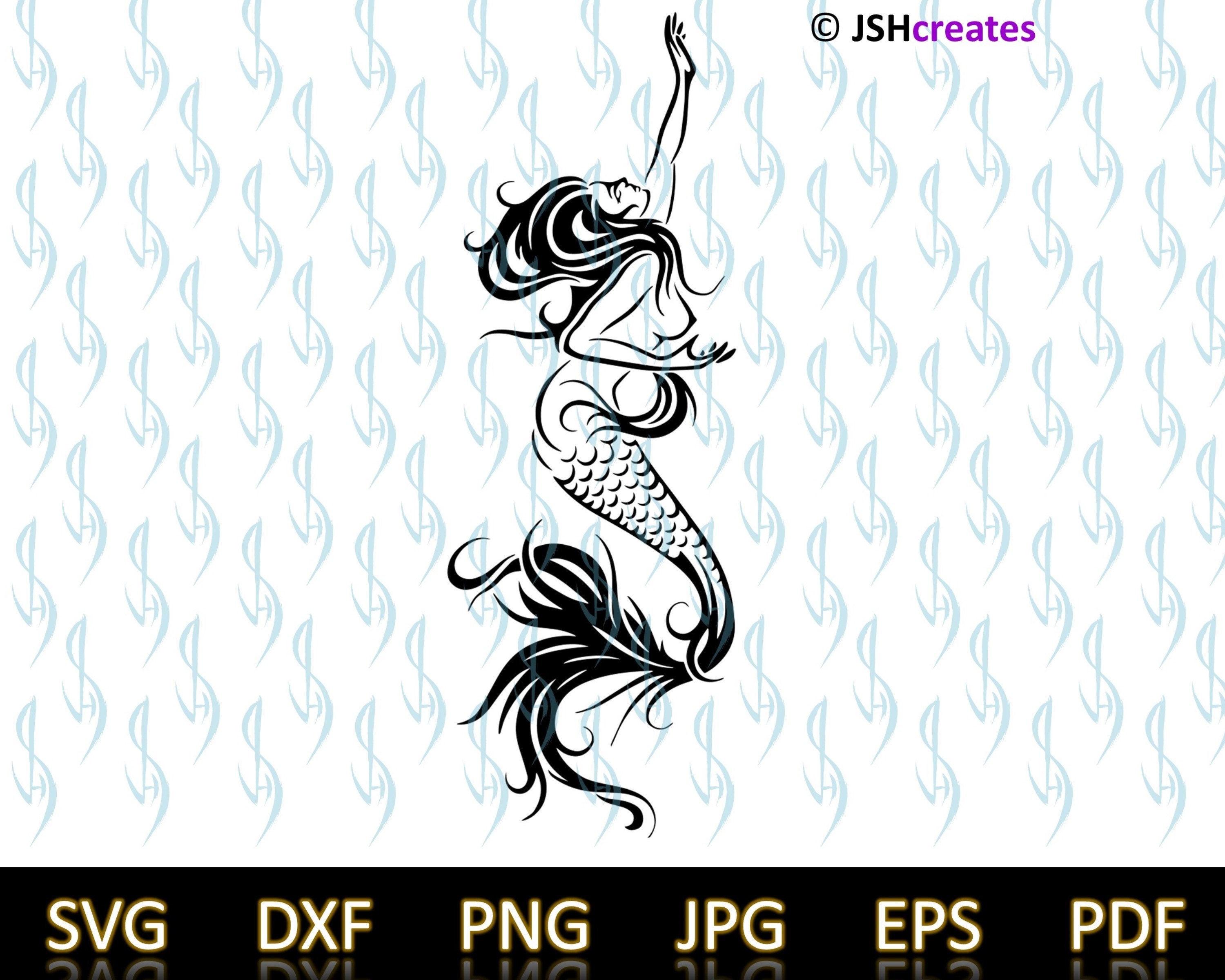 Mermaid Svg Mermaid Girl Svg SVG Dxf Mermaid Clipart - Etsy