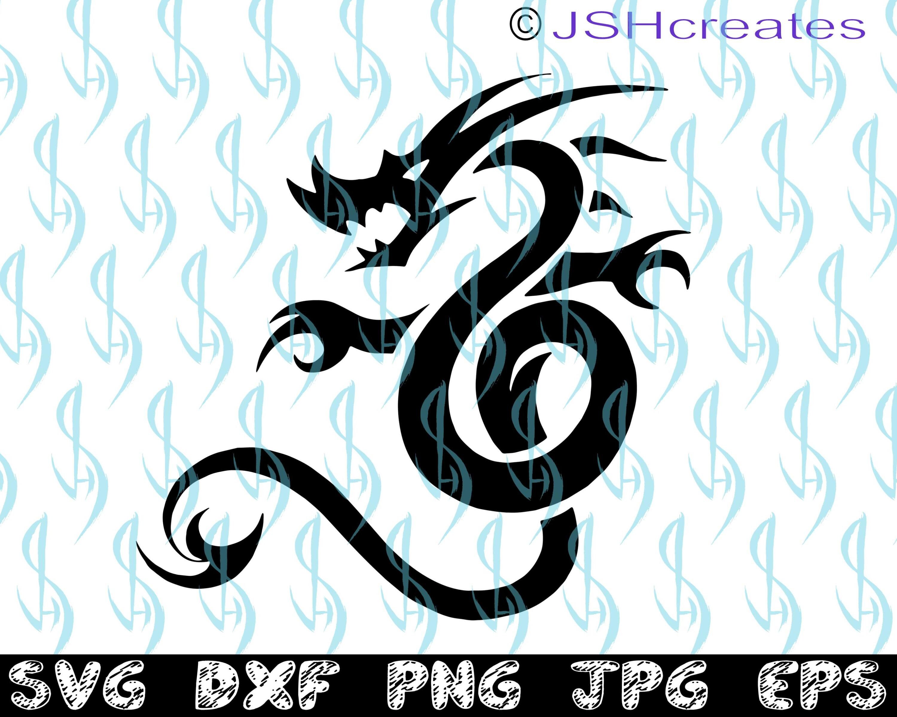 Tribal Dragon Svg Dragon Svg Serpent Dragon SVG - Etsy