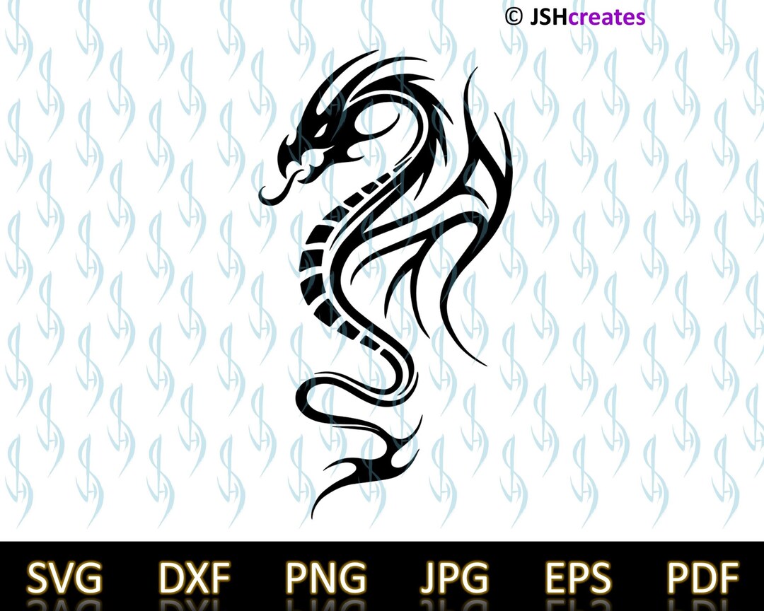 Dragon Svg, Tribal Dragon Svg, Serpent, Dragon Clipart, SVG, Png ...