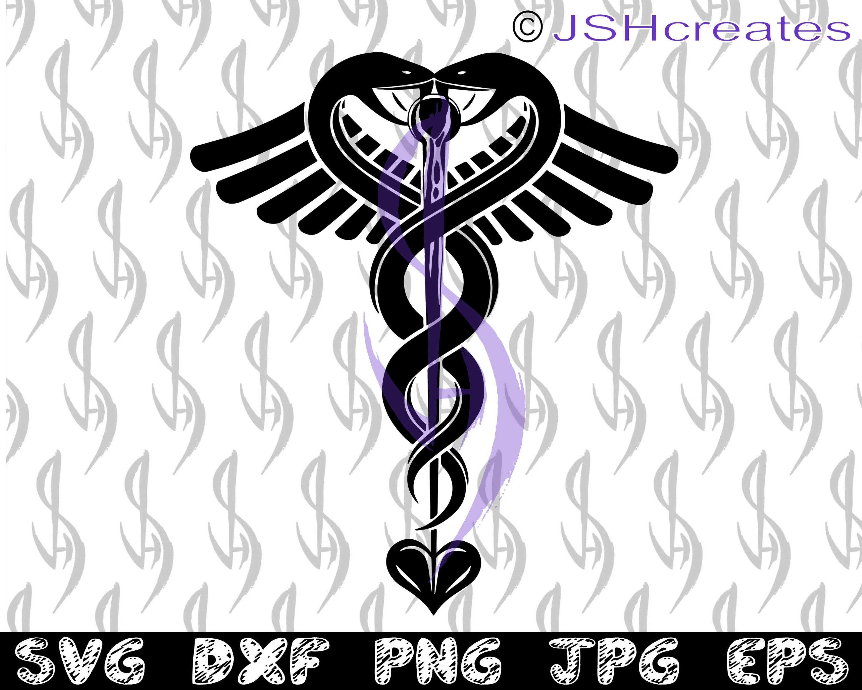 Caduceus Svg Medical Caduceus Svg Snakes Svg Wings Svg - Etsy