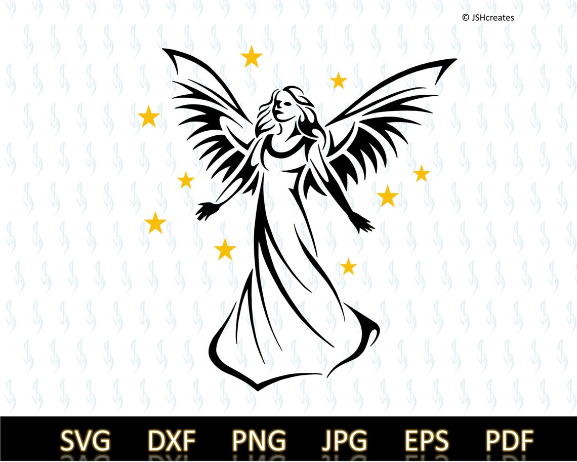 Angel Svg Guardian Angel Svg SVG Clipart Decal Eps Dxf - Etsy