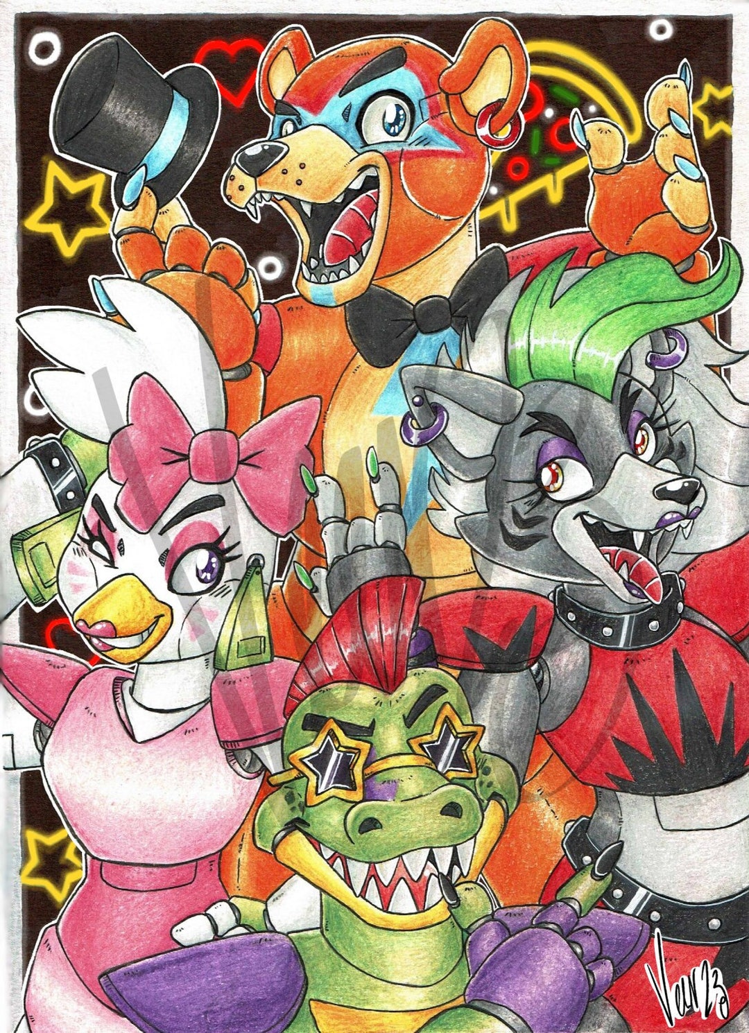 Print - FNAF SB - Glamrocks - Etsy