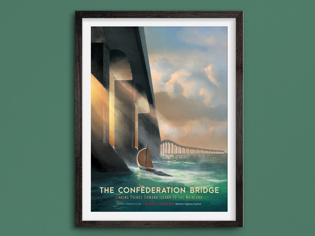 The Confederation Bridge Vintage Style Travel Poster - Etsy