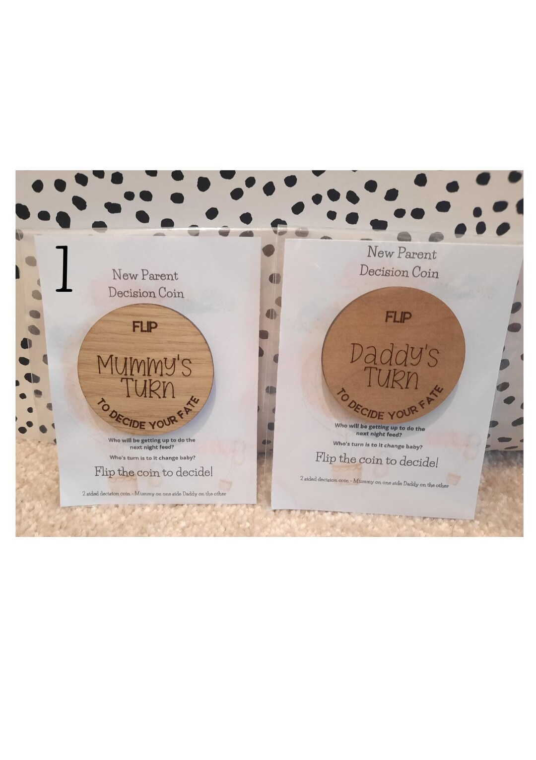 Wooden Baby Announcement Flip Coin- Pregnancy and Birth Keepsake - Baby ...