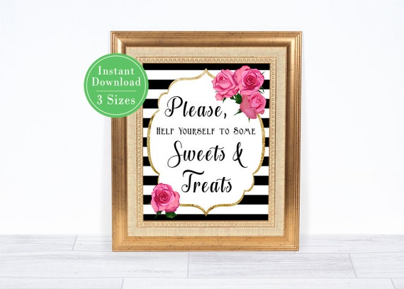 Please Help Yourself to Some Sweets and Treats Sign Digital | Etsy