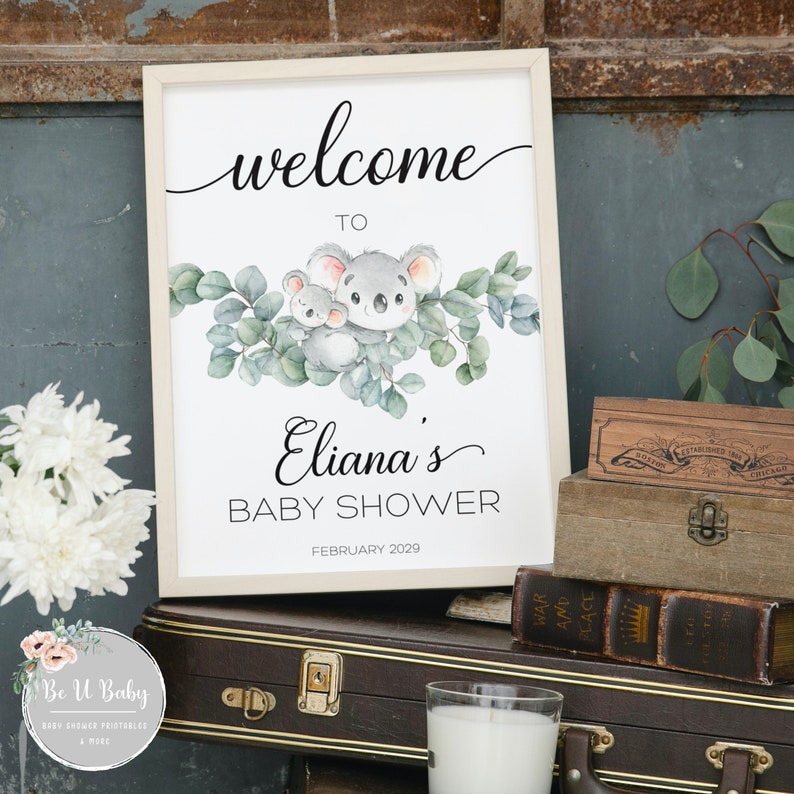 KOALA - Welcome Sign | Baby Shower Sign | Digital Download | Australian ...
