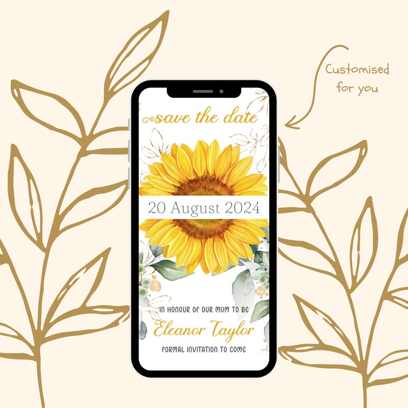 Sunflower Save the Date - Etsy
