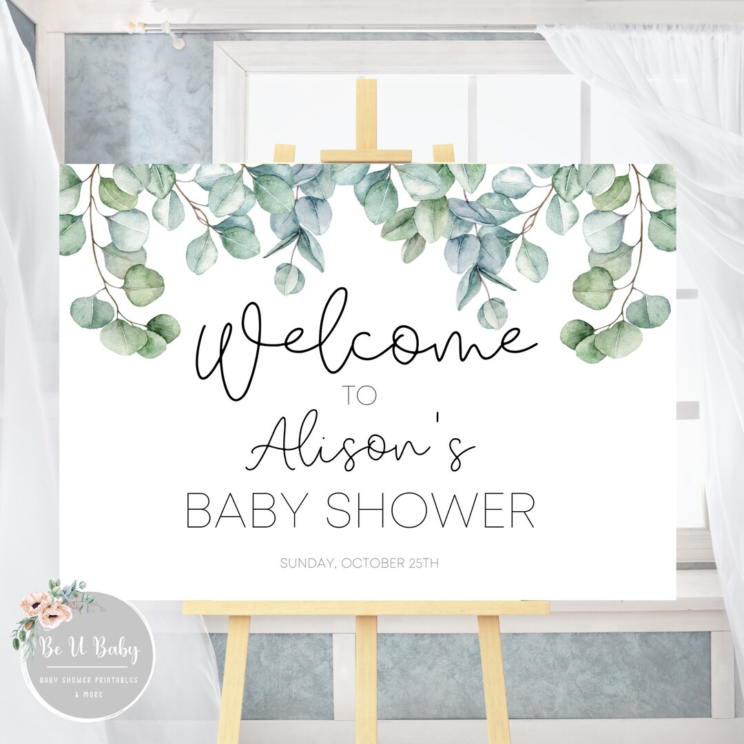 EUCALYPTUS - Welcome Sign | Baby Shower Sign | Wedding Sign Customise ...