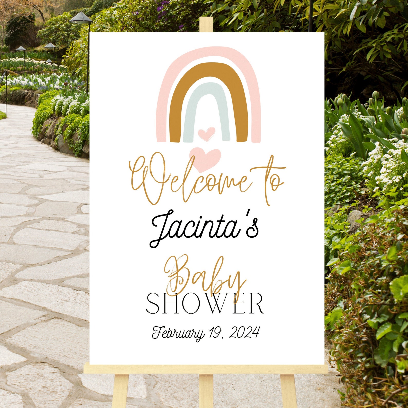 Rainbow Welcome Sign Printable | Baby Shower Sign | Digital Download ...
