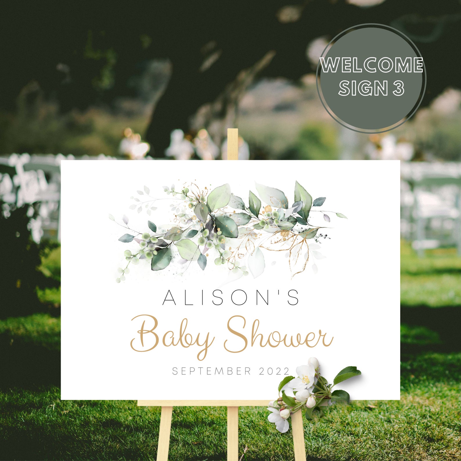 ALISON - Baby Shower Welcome Sign | Neutral Sign | Custom Wedding Sign ...