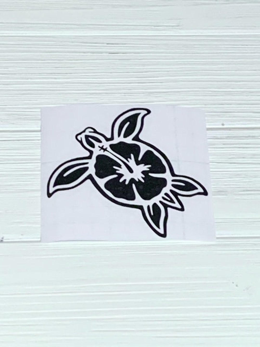 Hawaiian Turtle Decal Vinyl Sticker Sea Turtle Hibiscus Flower for Car ...