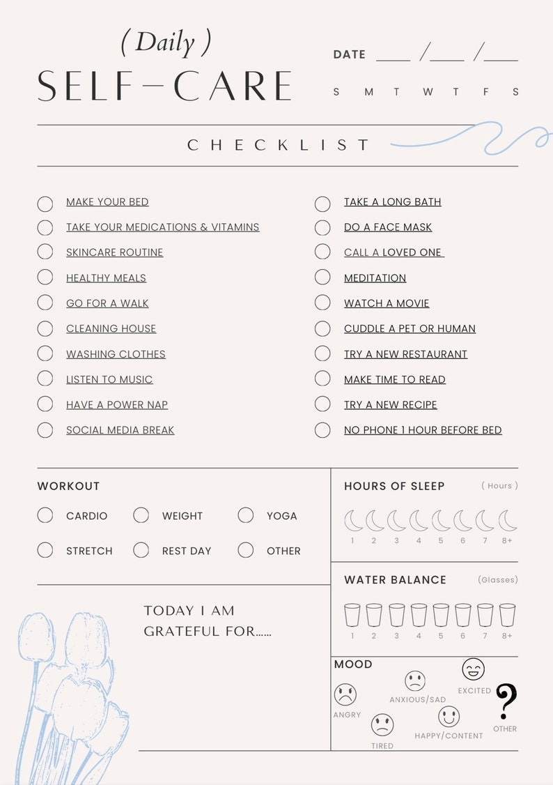 The Secrets to Self Care Checklist and Notes - Digital - Etsy