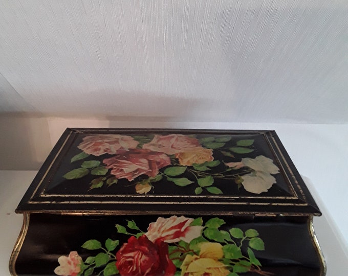 Antique Rose Box, Roses Litho Tin Box, Tin Box, Rose Box, Candy Boxes ...
