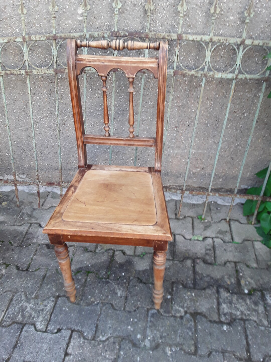 Antique Chair Column Chair Oak Chair Kitchen Chair Anno 1880 - Etsy