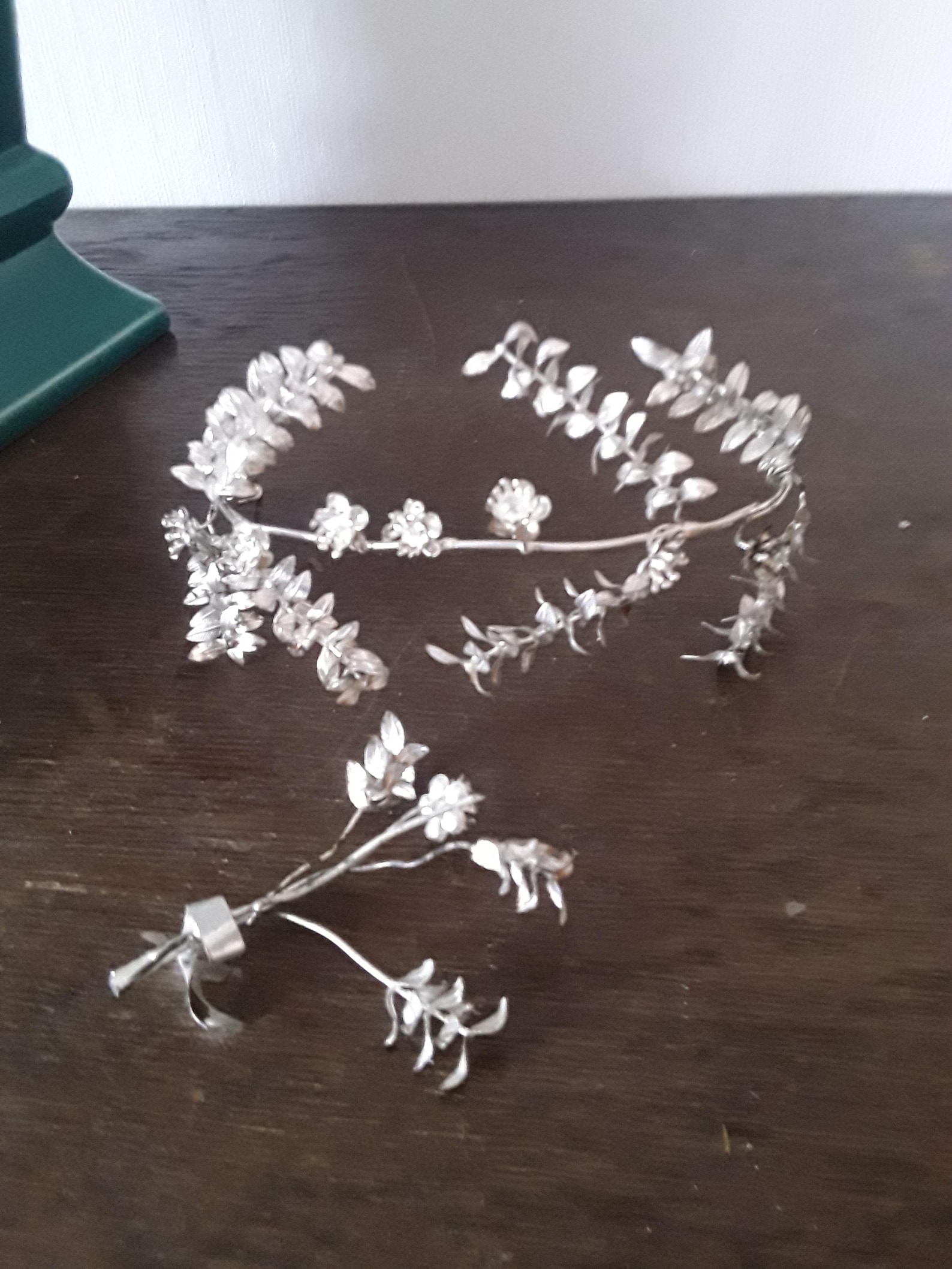 Antique Myrtle Crown Tiara, Silver Wedding Anniversary Bridal Crown ...