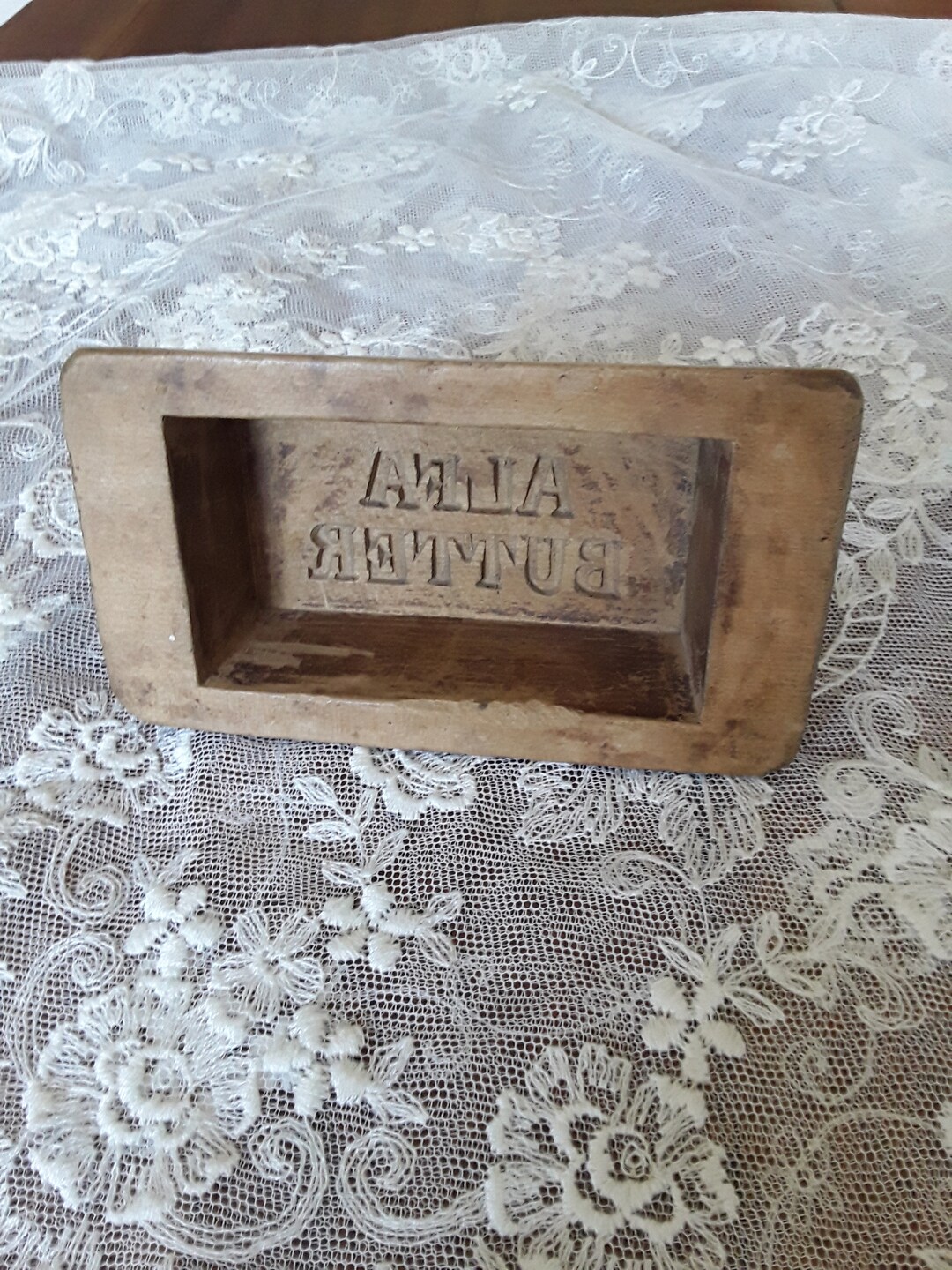 Antique Wooden Butter Mold ALFABUTTER Hand-carved Butter Model Wooden ...