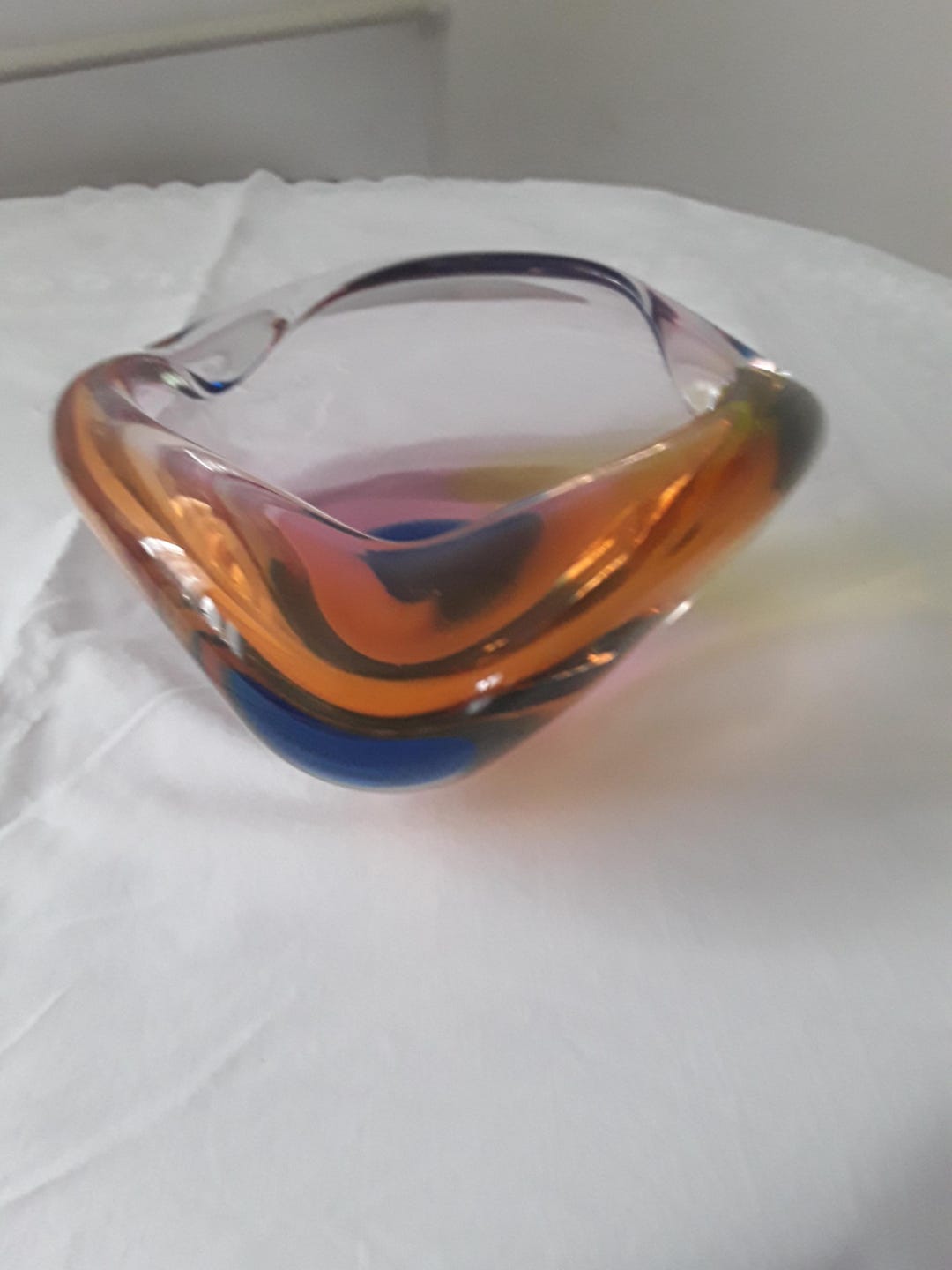 Antique Murano Glass Bowl Ashtray Multicolored Organ Shape 60s 17 X 16 ...