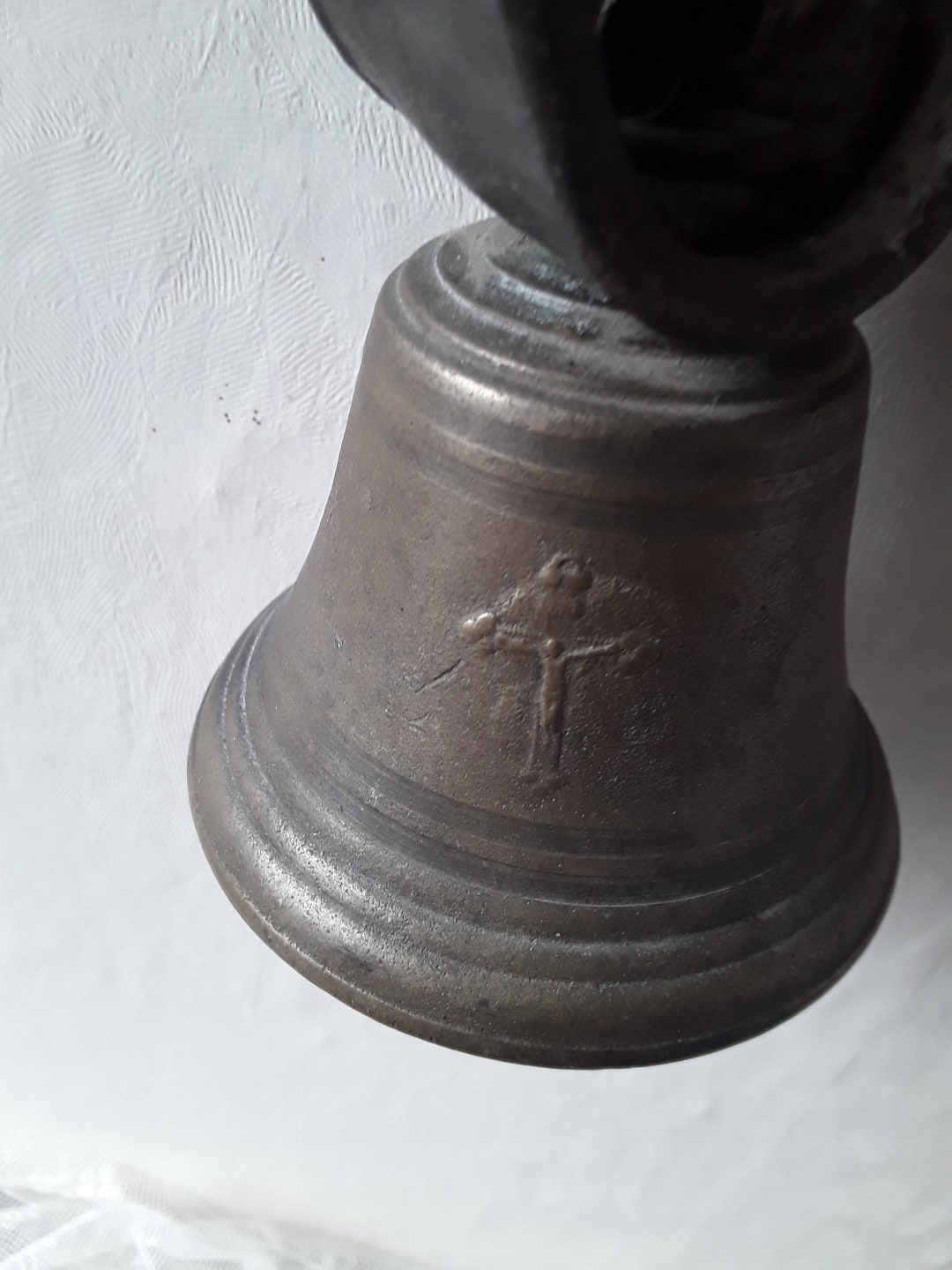 Antique Cowbell & Leather Collar With Jesus Cross Bronze Bell Alpine ...