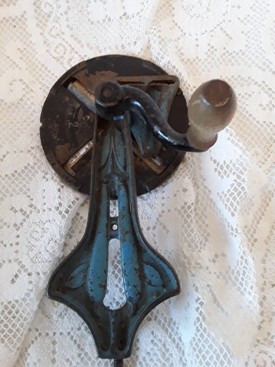 Antique Cast Iron Bean Chopper With Hand Crank Kitchen Utensil Kitchen ...